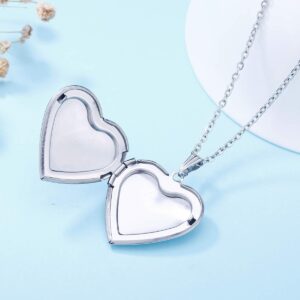 YOUFENG Locket Necklace that Holds Pictures Initial Alphabet A-Z Letter Pendant Necklace Platinum Plated Gifts for Women