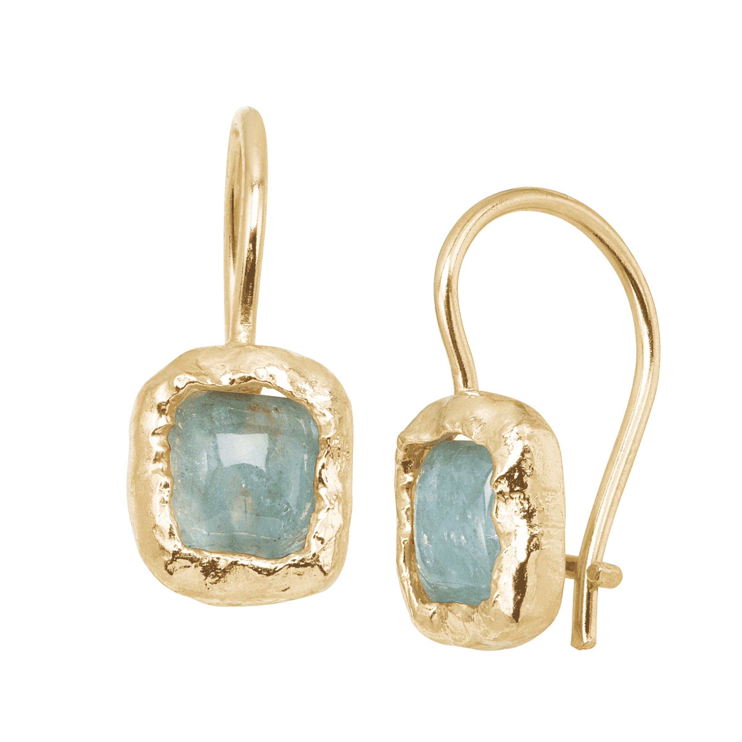 Silpada 'Mediterra' Natural Aquamarine Petite Drop Earrings in 14K Gold-Plated Sterling Silver