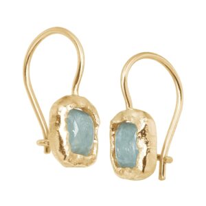 Silpada 'Mediterra' Natural Aquamarine Petite Drop Earrings in 14K Gold-Plated Sterling Silver