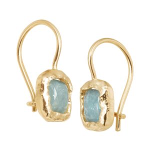 Silpada 'Mediterra' Natural Aquamarine Petite Drop Earrings in 14K Gold-Plated Sterling Silver