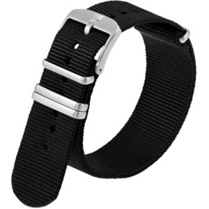 luminox genuine watch bands fnx.2201.20q.k - strap replacement 22mm 4 loop webbing black nylon strap with steel buckle for luminox watches 0320 0330