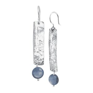 silpada 'world ocean' natural kyanite rectangular drop earrings in sterling silver