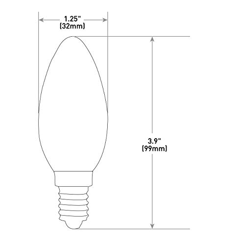 Cree Lighting B11 Clear Glass Filament Candelabra 40W Equivalent LED Bulb, 350 lumens, Dimmable, Daylight 5000K, 25,000 Hour Rated Life, 90+ CRI, Good for Enclosed | 2-Pack