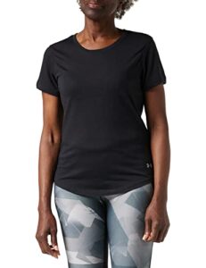 under armour womens streaker short-sleeve t-shirt , black (001)/reflective , x-small