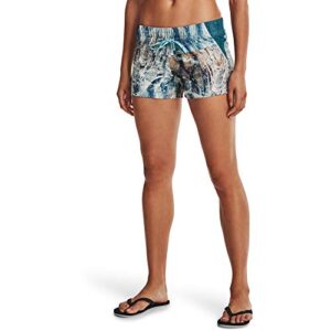 under armour fusion printed shorts, realtree cov3 (989)/legion blue, large