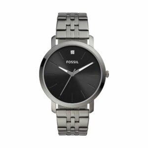 lux luther three-hand smoke stainless steel watch