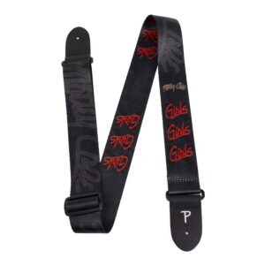 perri's leathers ltd. - motley crue official licensed polyester guitar strap - adjustable guitar strap from 39" to 58" for electric, bass, acoustic guitar (lpcp-8262)