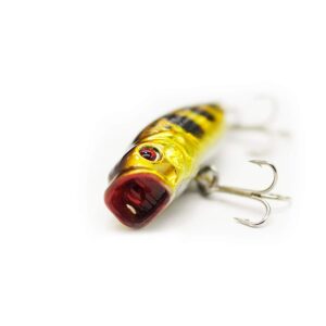 SEASKY Fishing Plug Lures Micro Popper Topwater Trout Attack in Freshwater (Yellow)