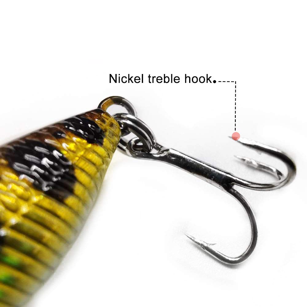 SEASKY Fishing Plug Lures Micro Popper Topwater Trout Attack in Freshwater (Yellow)