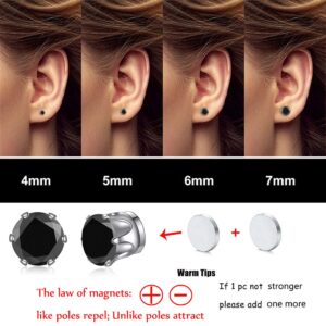 Spiritlele Colorful CZ Magnetic Earrings Set Crystal Clip on Non Pierced Earrings Fake Stud Earrings for Women Men