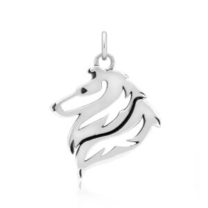 dazzling paws jewelry sterling silver rough coat collie pendant only