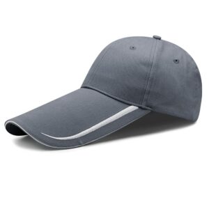 yekeyi extra long bill 100% washed cotton baseball cap lengthened brim sun protection hat long large bill cap gray