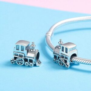 Train Charm 925 Sterling Silver Airplane Charm Travel Charm Bike Charm for Pandora Charm Bracelet (Train)