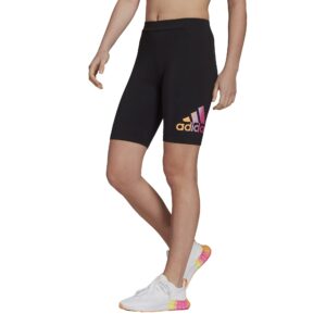 adidas women's gradient logo bike shorts, black, x-small