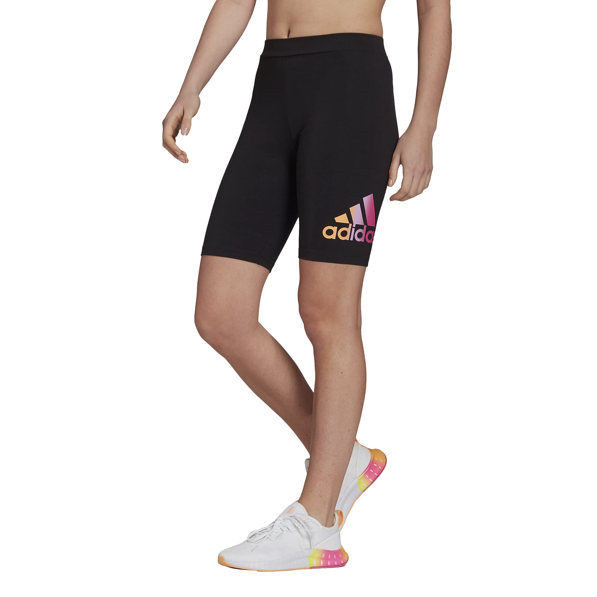 adidas Women's Gradient Logo Bike Shorts, Black, X-Small