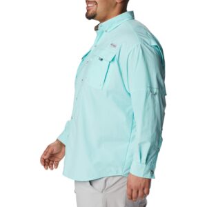 Columbia Men's PFG Bahama II Long Sleeve Shirt, Breathable, UV Protection, Gulf Stream/Realtree Edge, X-Large