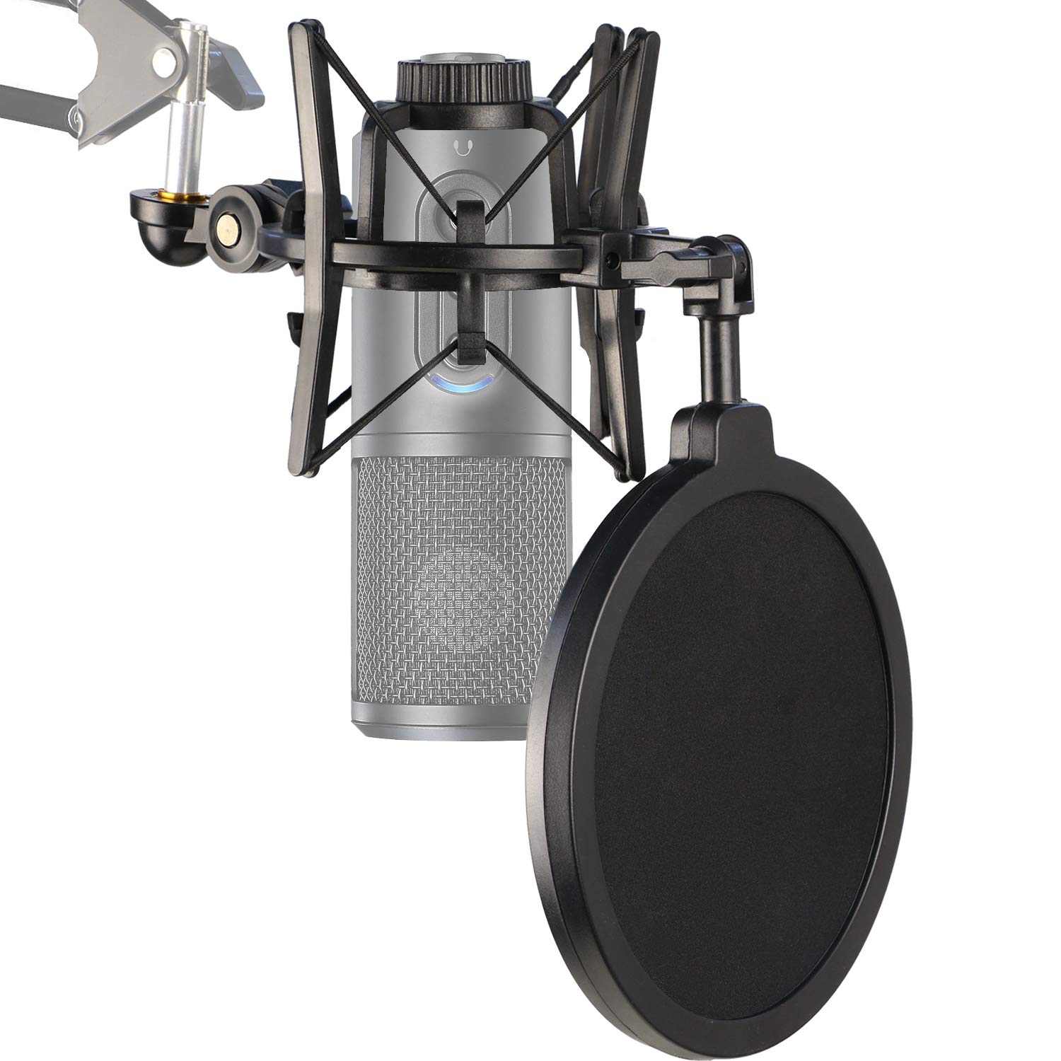 ATR2500X Shock Mount with Pop Filter, Windscreen and Shockmount to Reduce Vibration Noise Matching Mic Boom Arm Stand for Audio-Technica ATR 2500X and ATR2500 USB Condenser Microphone by YOUSHARES