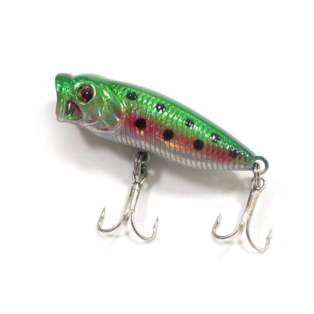 n/c SEASKY Fishing Plug Lures Micro Popper Topwater Trout Attack in Freshwater (Green)