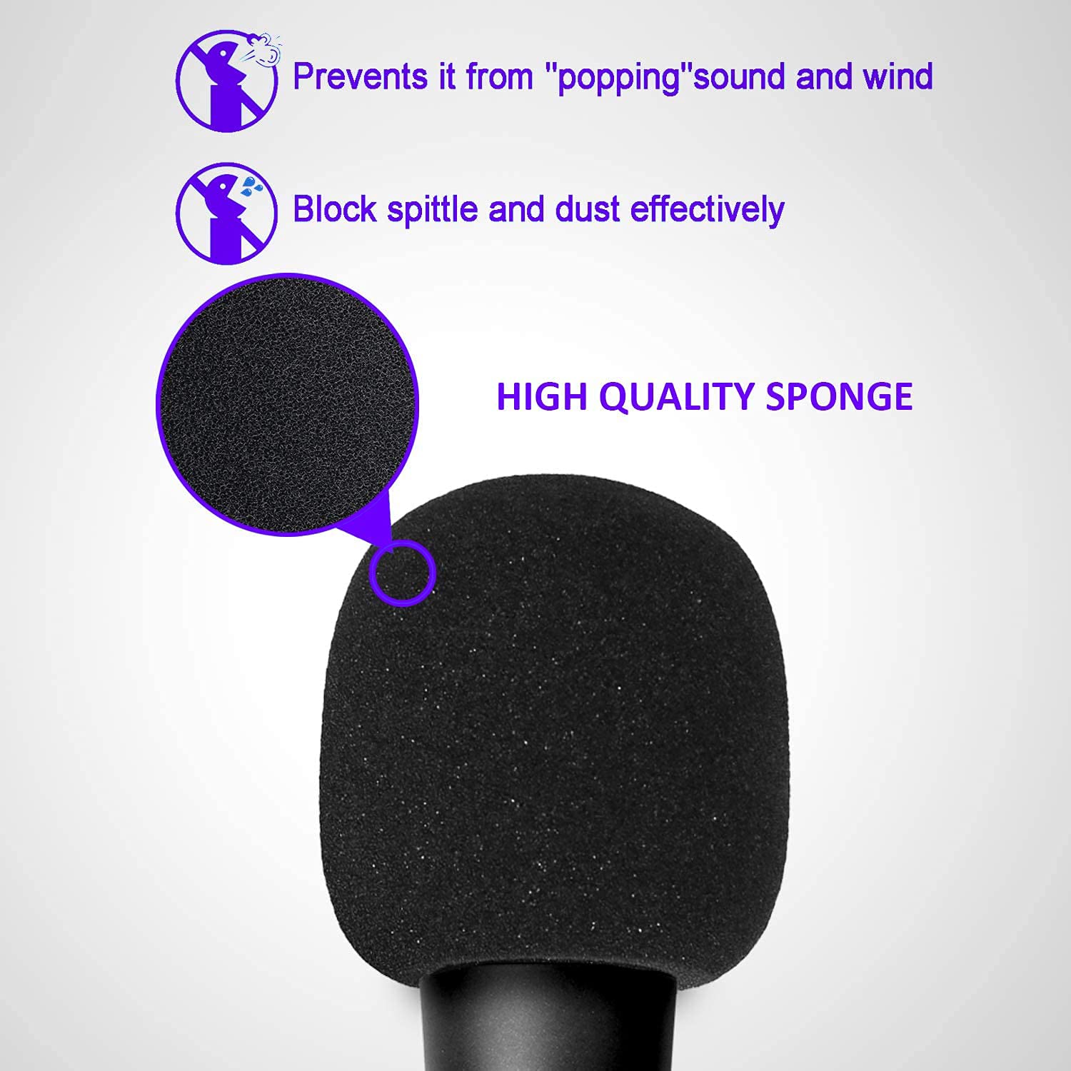 6 PCS Handheld Microphone Windscreen - Mic Pop Filter for Studio Microphone, Bluetooth Handheld Microphone and Wireless Handheld Microphone, Microphone Cover for Singing Handheld Mic by YOUSHARES