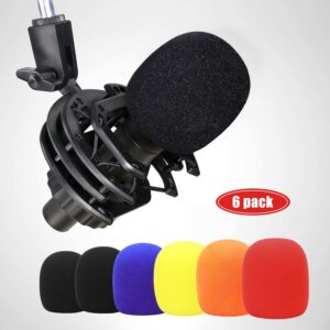 6 PCS Handheld Microphone Windscreen - Mic Pop Filter for Studio Microphone, Bluetooth Handheld Microphone and Wireless Handheld Microphone, Microphone Cover for Singing Handheld Mic by YOUSHARES