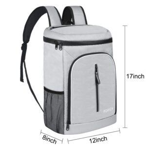 FORICH Soft Cooler Backpack Insulated Waterproof Backpack Cooler Bag Leak Proof Portable Cooler Backpacks to Work Lunch Travel Beach Camping Hiking Picnic Fishing Beer for Men Women (Gray)