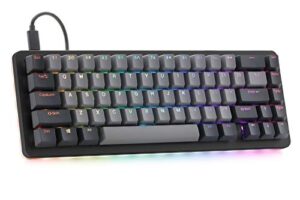 drop alt mechanical keyboard — 65% (67 key) gaming keyboard, hot-swap switches, programmable macros, rgb led backlighting, usb-c, doubleshot pbt, aluminum frame (halo true, black)