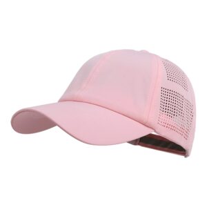 women quick drying baseball cap sun hats mesh lightweight uv protection for outdoor sports - multiple colors (#1 light pink)