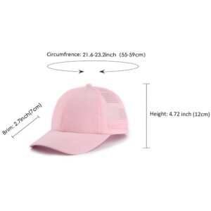 Women Quick Drying Baseball Cap Sun Hats Mesh Lightweight UV Protection for Outdoor Sports - Multiple Colors (#1 Light Pink)