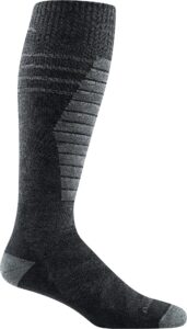 darn tough men's edge otc midweight with padded shin ski and snowboard sock (style 8007) - charcoal, medium