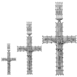 harlembling real 925 sterling silver - iced baguette cross w. jesus pendant - 3 sizes great for any necklace 1-2.5" (medium 1.5")