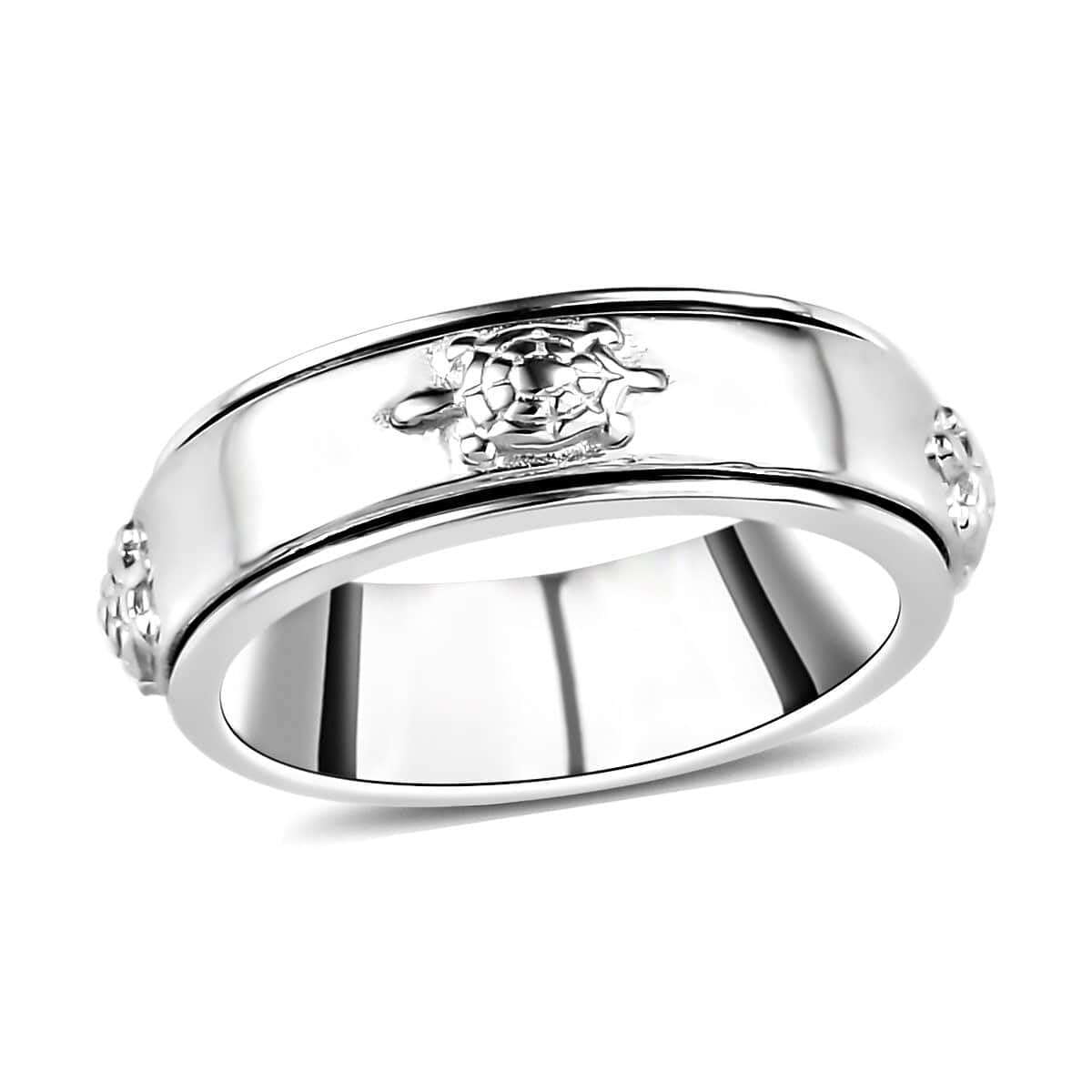 Shop LC Handmade Turtle Spinner Anxiety Ring for Women Jewelry 925 Sterling Silver Band Animal Stress Relief Gifts for Women Size 6 Birthday Gifts