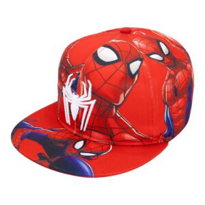 marvel comics mens spiderman character costume embroidered/printed snapback flatbrim baseball cap hat