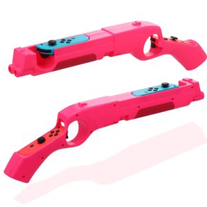 heatfun game gun controller compatible with switch shooting games wolfenstein 2: the new colossus, big buck hunter arcade - switch and other shooting games - pink (1 pack)