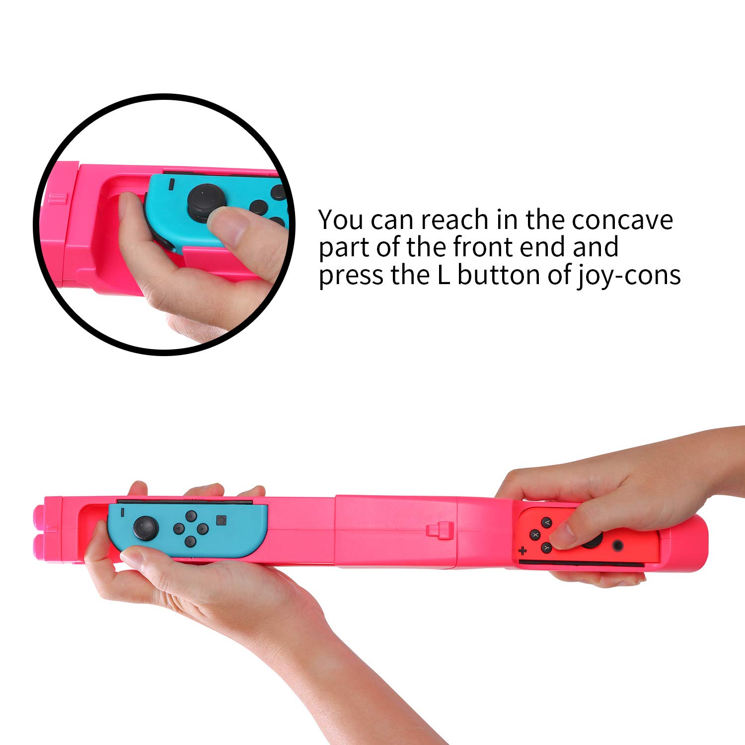 HEATFUN Game Gun Controller Compatible with Switch Shooting Games Wolfenstein 2: The New Colossus, Big Buck Hunter Arcade - Switch and Other Shooting Games - Pink (1 Pack)