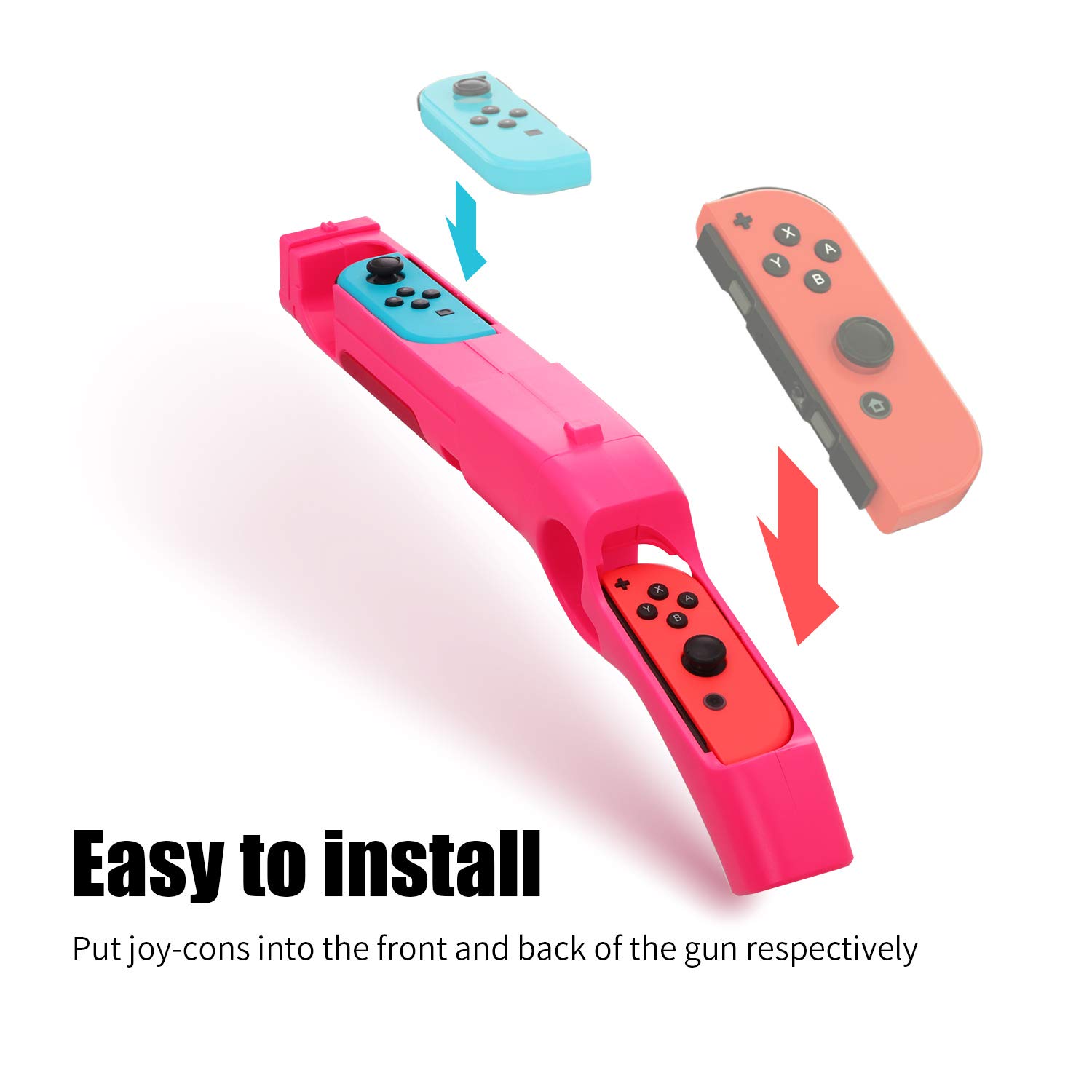 HEATFUN Game Gun Controller Compatible with Switch Shooting Games Wolfenstein 2: The New Colossus, Big Buck Hunter Arcade - Switch and Other Shooting Games - Pink (1 Pack)