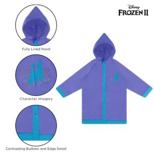 Disney Frozen Elsa Anna Rain Poncho and Umbrella Set, Blue Purple, 4-5T US