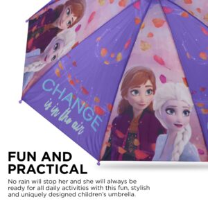 Disney Frozen Elsa Anna Rain Poncho and Umbrella Set, Blue Purple, 4-5T US