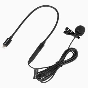 Saramonic Lavalier Microphone with Lightning for Apple iPhone, or iPad with a Built-in 6.6-Foot (2m) Cable (LavMicro U1A), Black