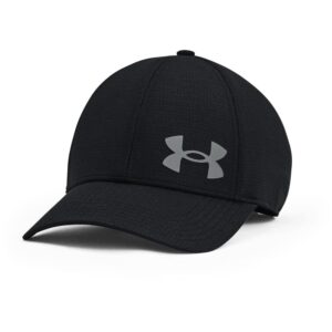 under armour iso-chill armourvent fitted hat, black (001)/pitch gray, large/x-large