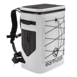 earth pak loch series cooler backpack - holds 24 cans, waterproof, comfortable, extra storage