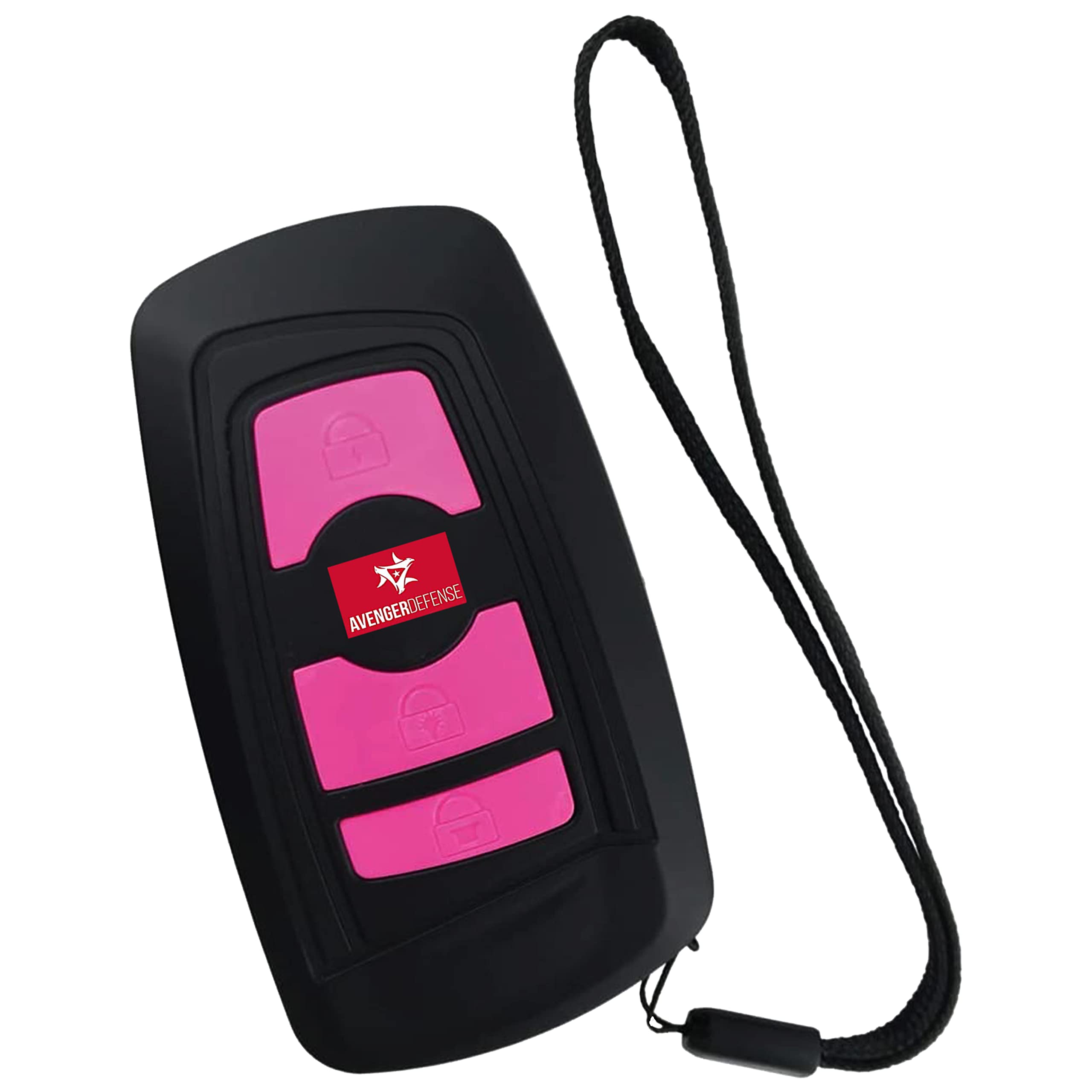 Avenger Defense Portable Car Keychain Stun Gun for Women - Rechargeable LED Flashlight with Wrist Strap (Cameo Pink, Plastic)