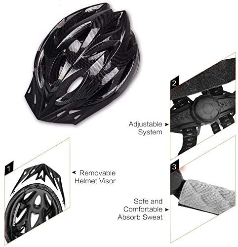 Adult Cycling Bike Helmet,Lightweight Unisex Bike Helmet,Premium Quality Airflow Bike Helmet (Black&Pink)