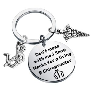 feelmem chiropractor gift massage therapist gift don't mess with me i snap necks for a living keychain chiropractic jewelry