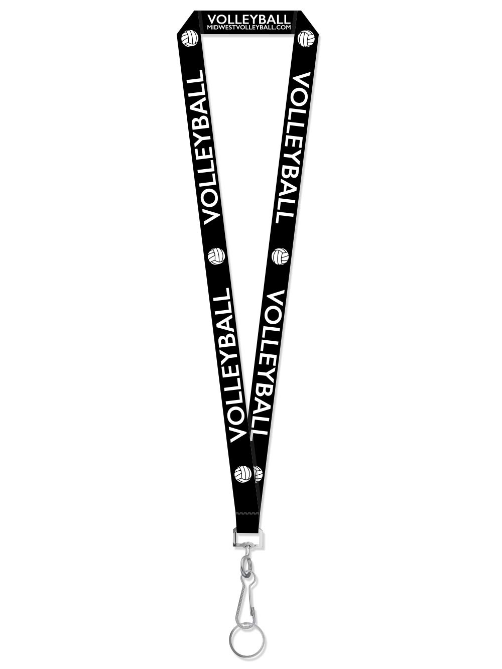 MVW 3/4" Volleyball Lanyard, Black, 3/4" Width