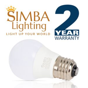 Simba Lighting LED A15 Refrigerator Light Bulbs (2-Pack) 5W 40W Replacement Waterproof Small for Appliances, Freezers, 120V, E26 Standard Medium Base, Frosted Cover, Not Dimmable, 5000K Daylight