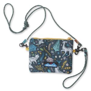 kavu renrose crossbody wallet with rope strap, fairy trail