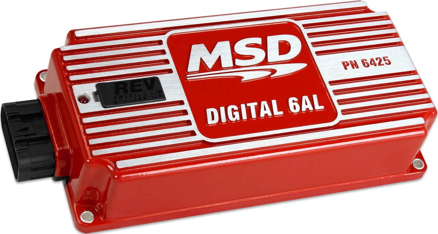 NEW MSD DIGITAL DIGITAL 6AL IGNITION CONTROL BOX WITH REV LIMITER,RED,520-540V,11,000 RPM RANGE,8"L X 4"W X 1.825"H,COMPATIBLE WITH 4-6-8 CYLINDER