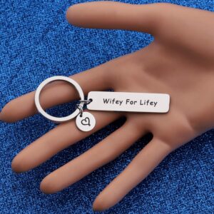 WUSUANED Groom to Bride Gift Wifey for Lifey Keychain Bride Gift for Wedding Day Wedding Jewelry (wifey for lifey keychain)