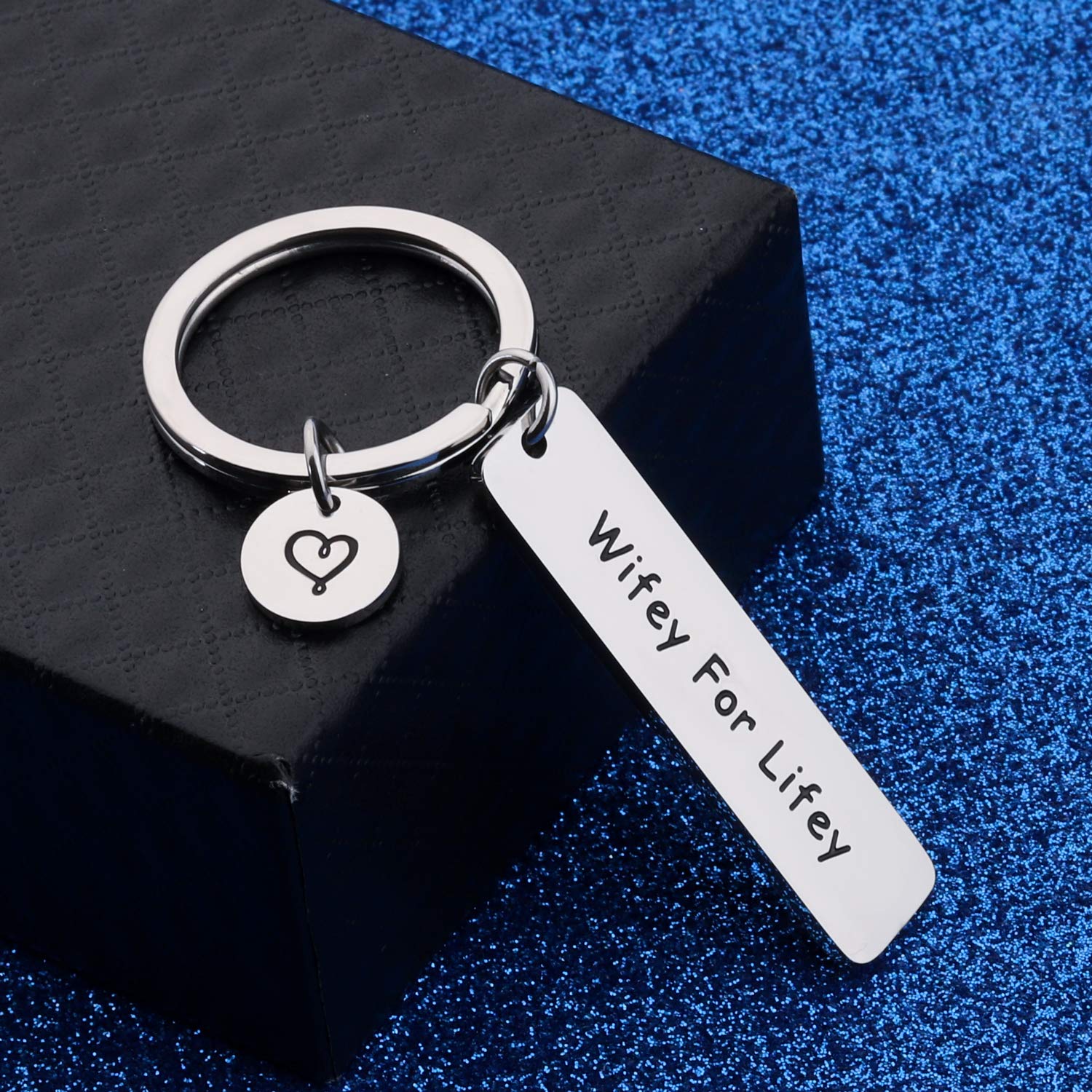 WUSUANED Groom to Bride Gift Wifey for Lifey Keychain Bride Gift for Wedding Day Wedding Jewelry (wifey for lifey keychain)