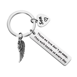 aktap mom dad memorial keychain gift those we love don't go away they walk